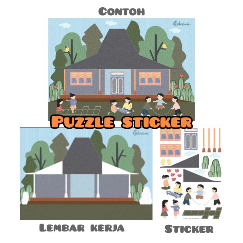 Jual PUZZLE STICKER RUMAH ADAT mainan edukasi anak | Shopee Indonesia