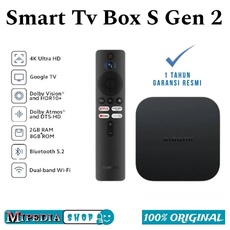 Jual Xiaomi Smart Tv Box S Gen 2 4k Ultra HD Android Tv | Shopee Indonesia