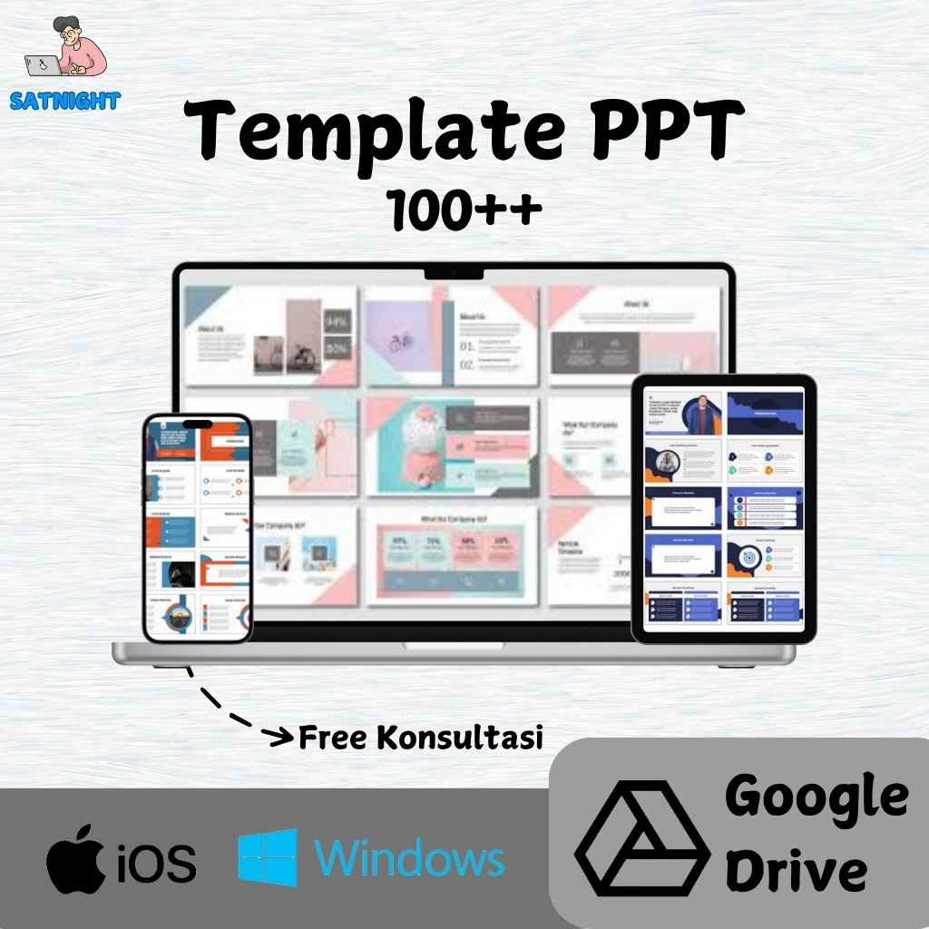 Jual 100++ Template PPT Premium - Format PDF, Word & PPT, Desain ...