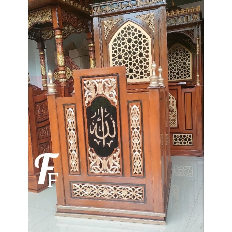 Jual mimbar masjid minimalis modern kayu jati | Shopee Indonesia