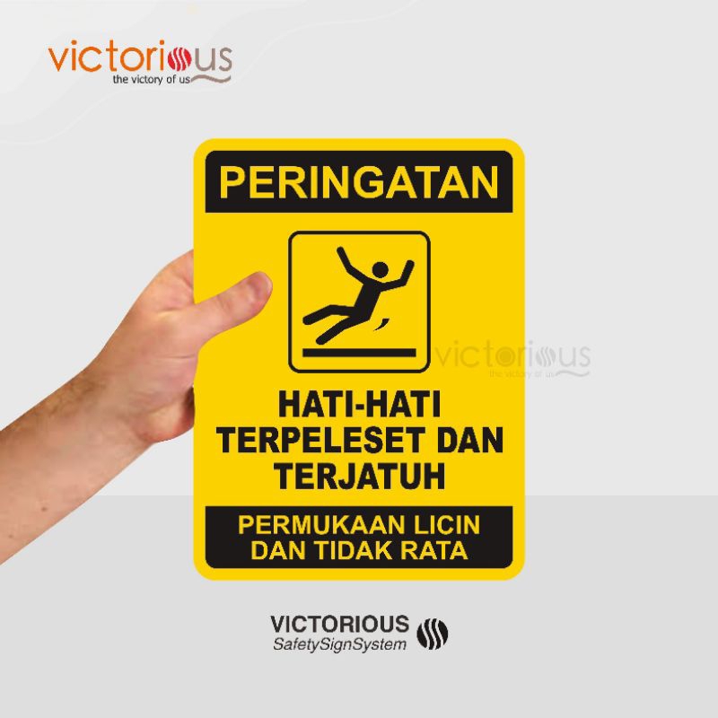 Jual Sticker Safety Sign K3 Hati hati Terpeleset Dan Terjatuh Permukaan ...