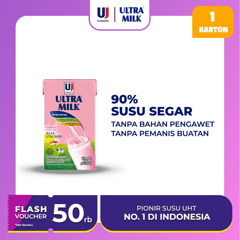 Jual Ultra Milk Strawberry 125 ml | Shopee Indonesia