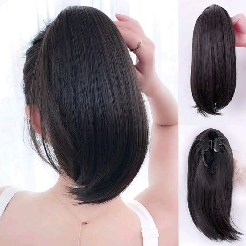 Jual Ponytail Kuncir Ekor Kuda Wanita Korea Lurus 30 Cm Mini Clip On ...