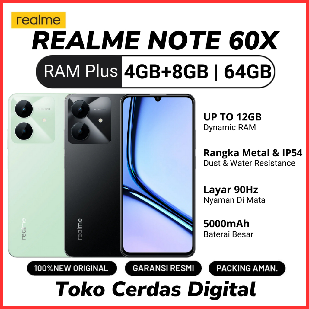 Jual Realme Note 60X 4/64GB Garansi Resmi 12 Bulan | Note60X | Note 60 ...
