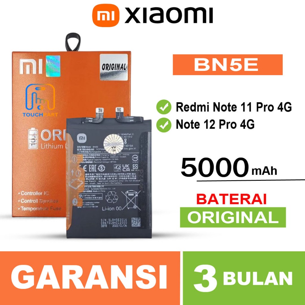 Jual BATERAI BATRE XIAOMI REDMI NOTE 11 PRO 4G / NOTE 12 PRO 4G / BN5E ...