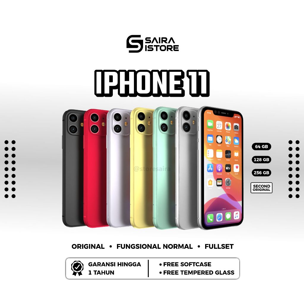 Jual Smartphone iP 11 64GB 128GB 256Gb Secondhand Fullset | Shopee ...
