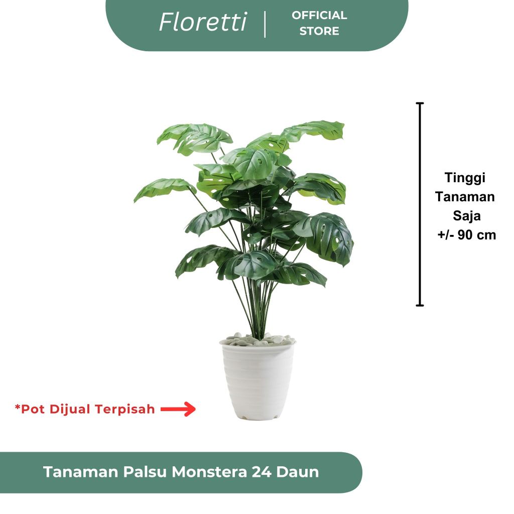 Jual Floretti Daun Monstera Jumbo 24 Daun Cabang Artificial Tanaman ...