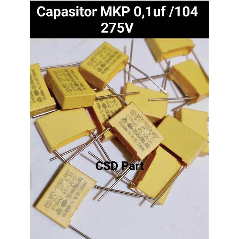 Jual Capasitor 0,1uf 100n 104 / 100n 275V P-15mm kapasitor mkm mkp 100n Tenta | Shopee Indonesia