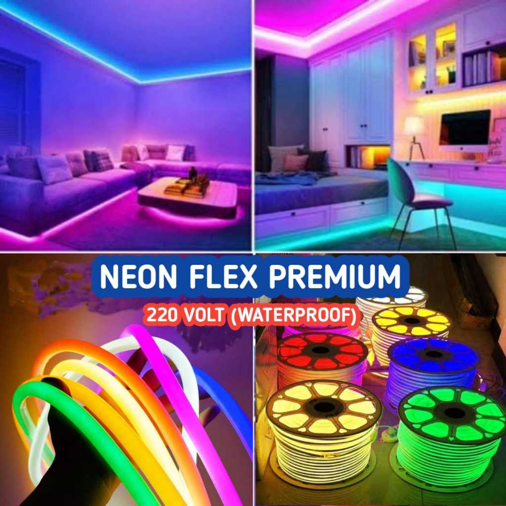 Jual PAKET HEMAT LED NEON FLEX 11M - 20M (LED, SOCKET, TUTUP, ISOLASI ...