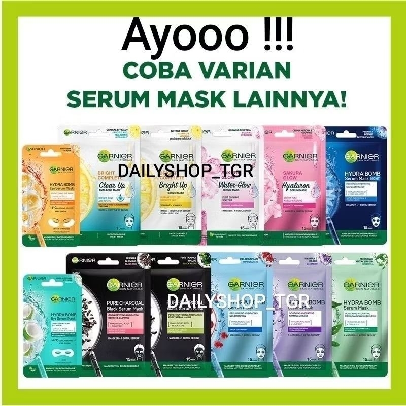 Jual Garnier masker wajah bright complete/ sakura/ clear up berbagai ...