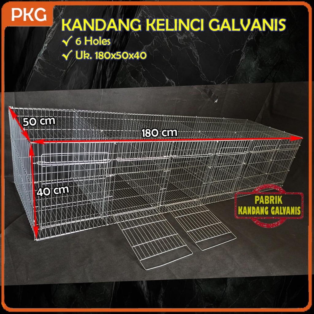 Jual Kandang Ternak Kelinci Galvanis 6 Holes Ukuran 180x50x40 | Kandang ...