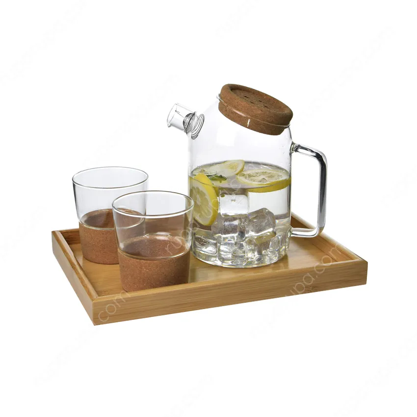 Jual Appetite Set 4 Pcs Teko Dan Gelas Kaca Nampan Kayu Pitcher Kaca ...