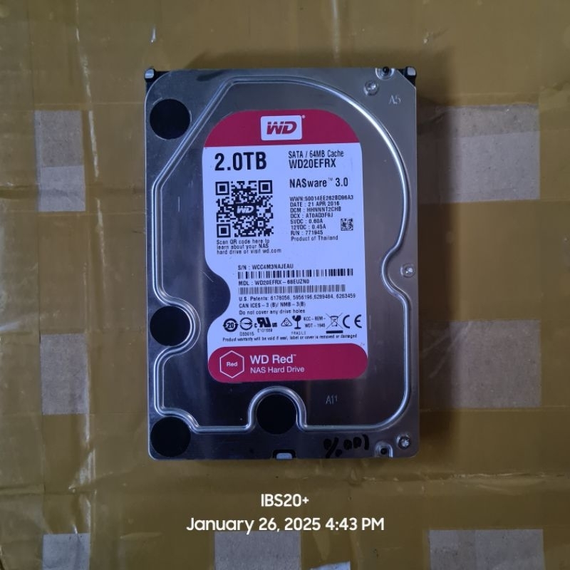 Jual HARDISK WD RED NASWARE 2TB SATA HDD PC / CCTV / SERVER 3,5 INCHI | Shopee Indonesia
