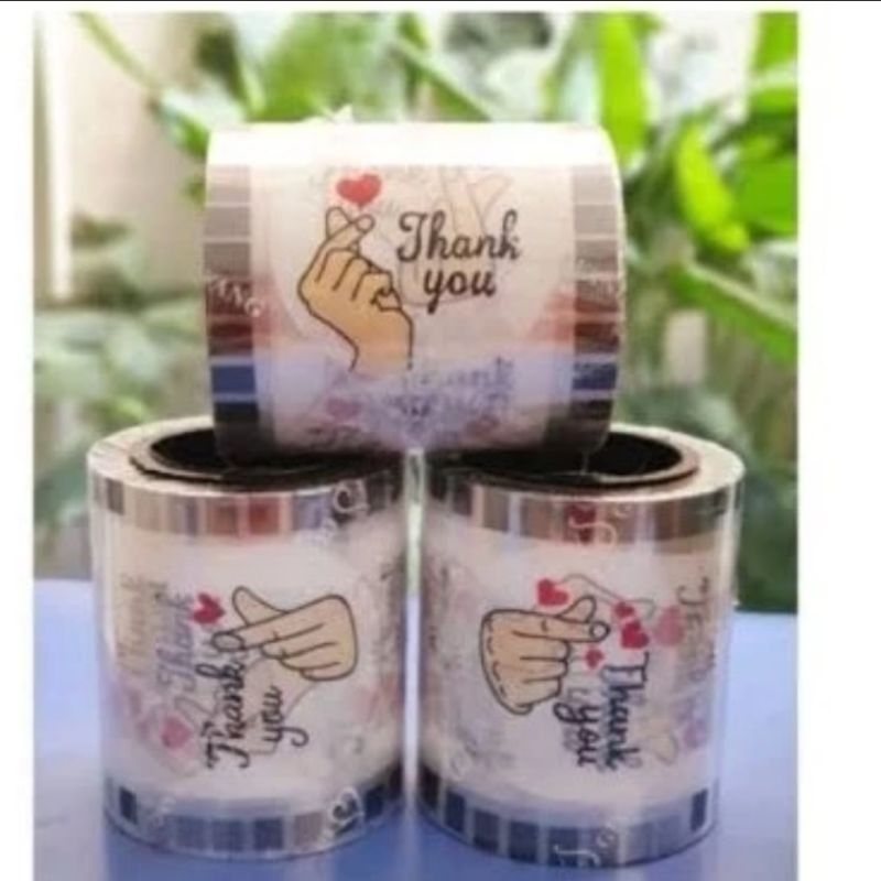 Jual Lid cup seal cup Sealer motif thank you ada gambar jari saranghae ...