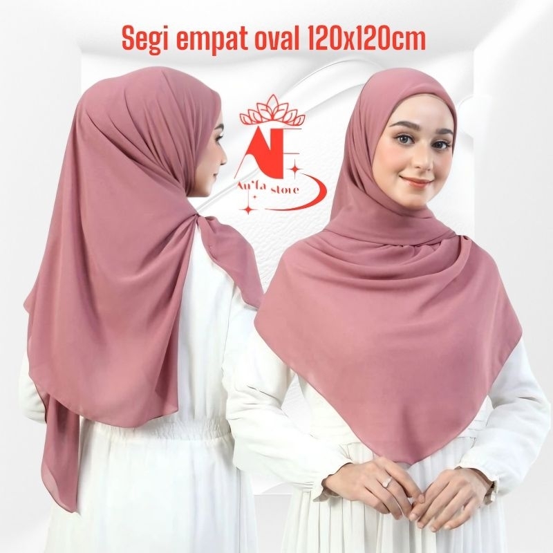 Jual hijab Segi Empat opal depan 120x120cm jilbab modern segi 4 curve ...