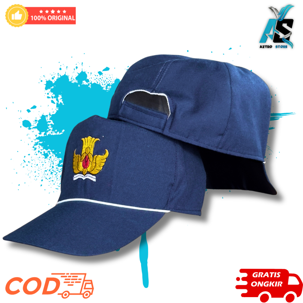 Jual TOPI SEKOLAH SMP BIRU POLOS PEREKAT / KRETEK , TOPI SMP BIRU POLOS ...