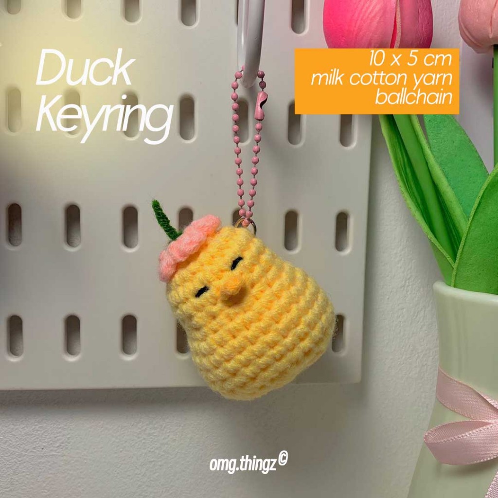 Jual duck keyring| duck crochet keychain| gantungan kunci bebek ...