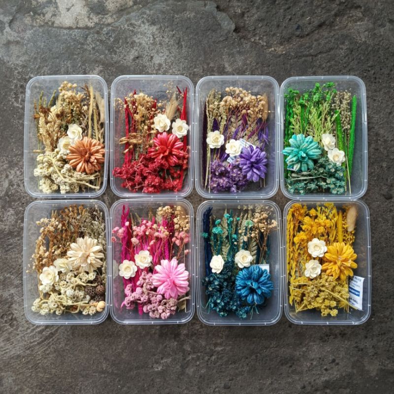 Jual JM florist paket bunga kering seruni paket bunga box | Shopee ...