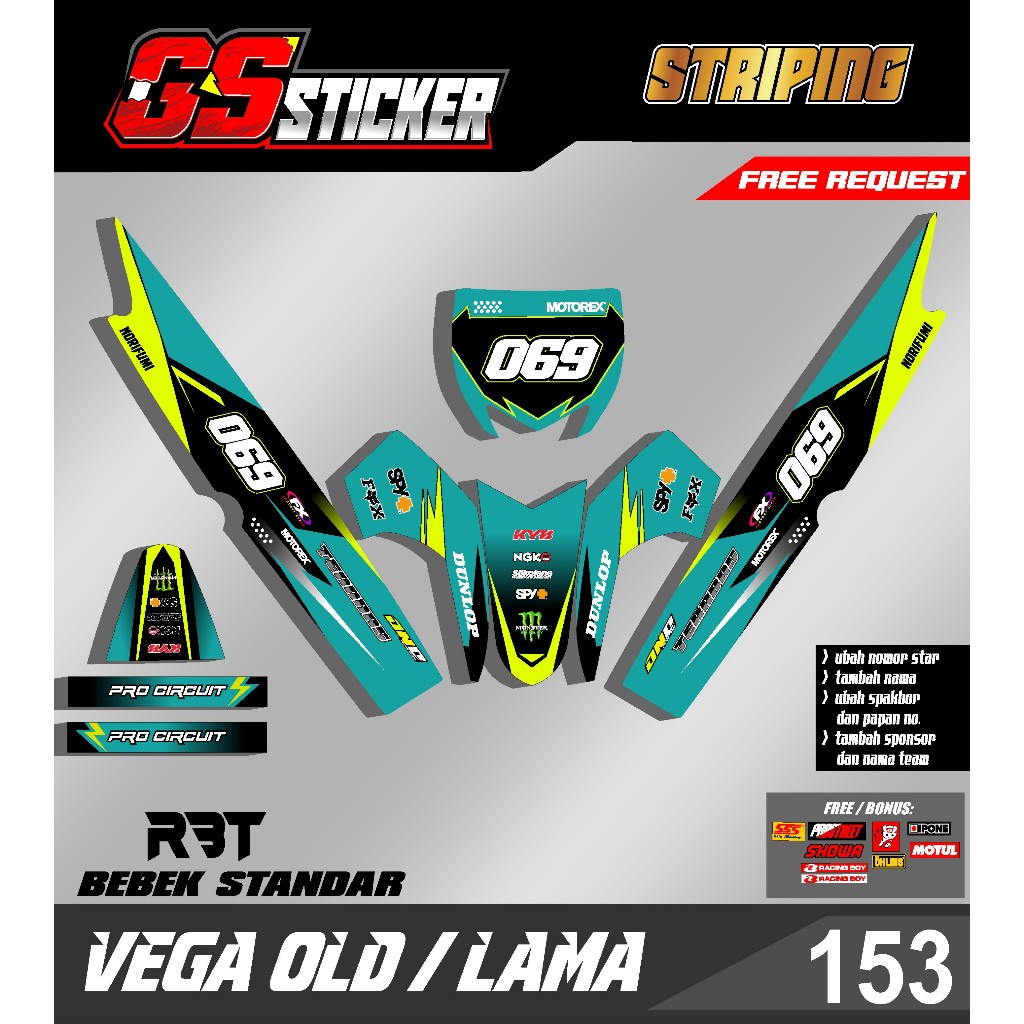 Jual STICKER STRIPING SEMI FULLBODY RBT VEGA OLD RBT BEBEK MODIF ...