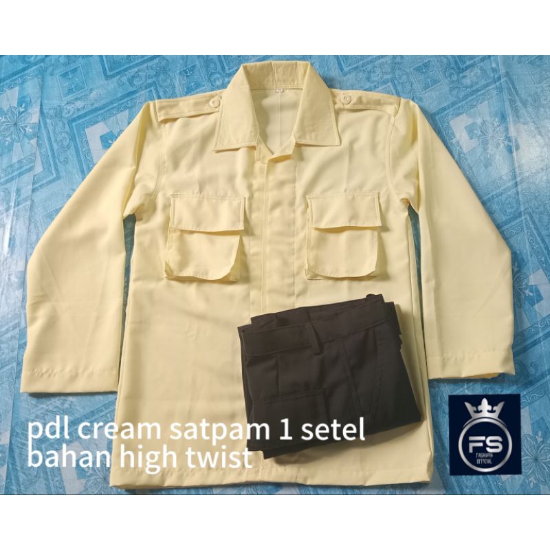 Jual SERAGAM PDL Cream SATPAM SECURITY BAHAN HIGH TWIST | Shopee Indonesia