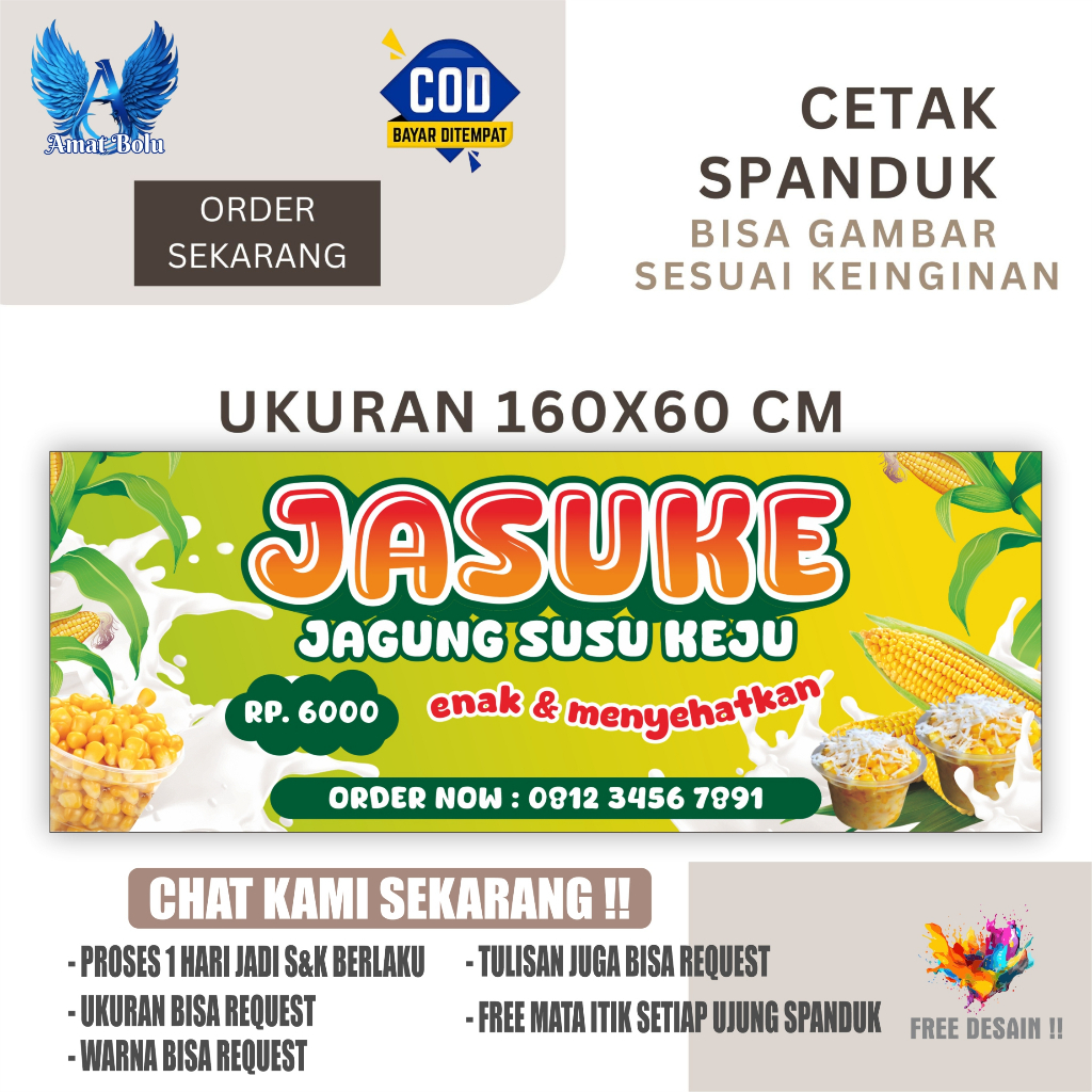 Jual Cetak Spanduk Banner JASUKE MANTAP Costom Desain | Shopee Indonesia