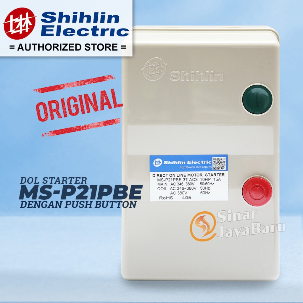 Jual SHIHLIN DOL Magnetic Motor Starter MSP21PBE MS-P21PBE Dengan Push Button | Shopee Indonesia