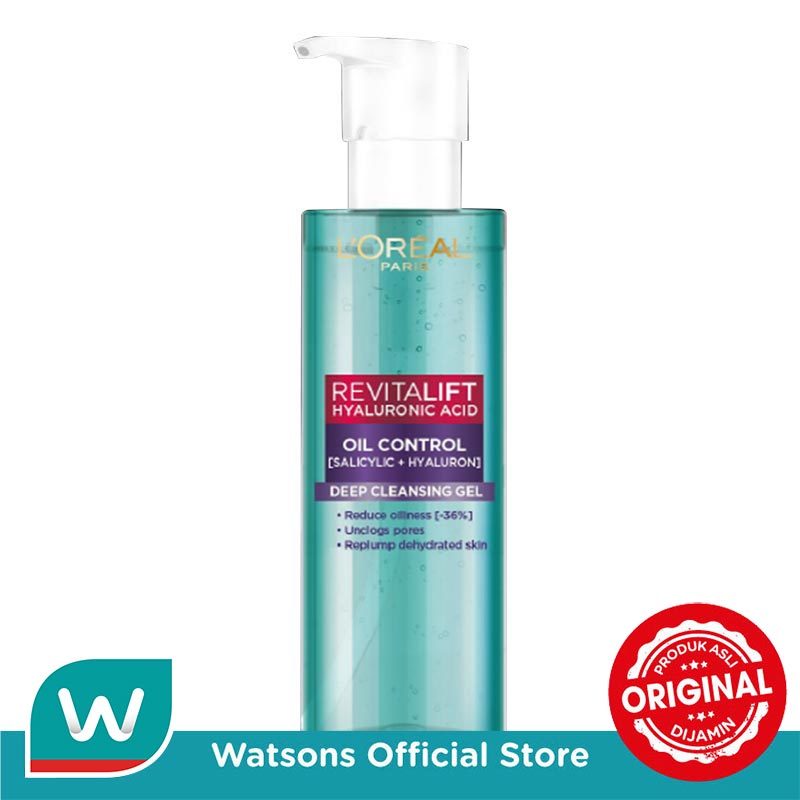 Jual L'Oreal Revitalift Hyaluronic Acid Oil Control Deep Cleansing Gel 120ml | Shopee Indonesia