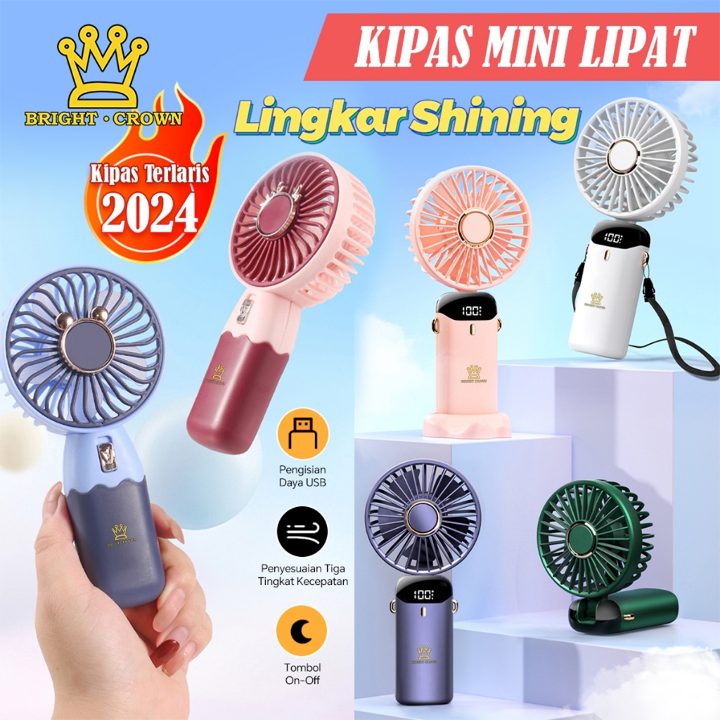 Jual Bright Crown Kipas Angin Mini Genggam + Portable USB / Dudukan ...