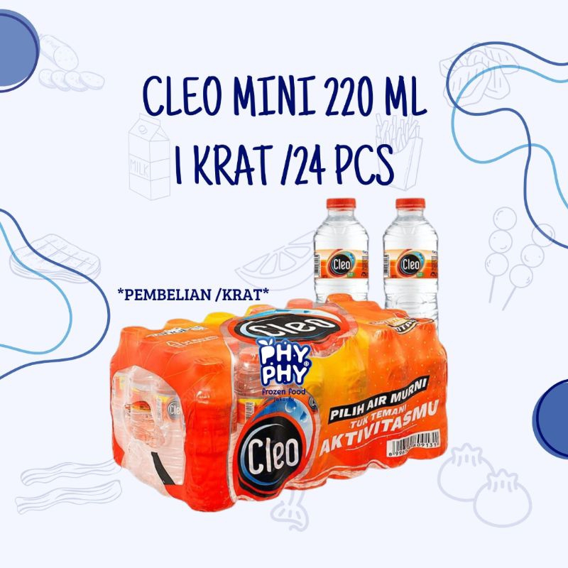 Jual Cleo Botol Mini 220ml Isi 24 Botol / Air Mineral / Air Minum Praktis | Shopee Indonesia