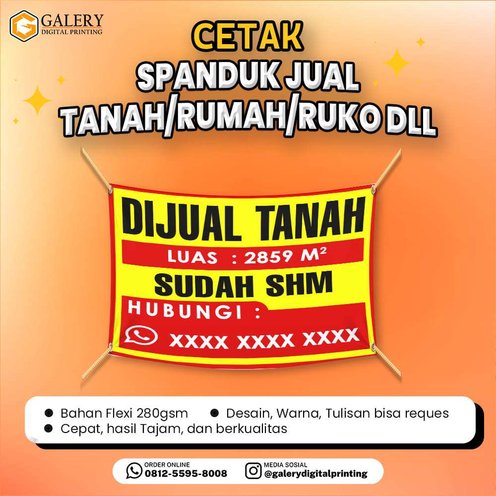 Jual Spanduk Jual Tanah/Rumah/Ruko/Banner Jual Tanah | Shopee Indonesia