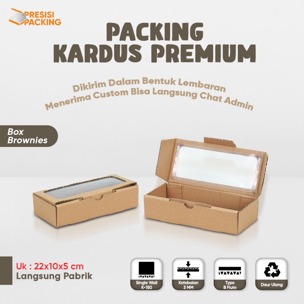 Jual Box Brownies 22x10x5 Kotak Kue Roti Makanan Snack Kardus / Box ...