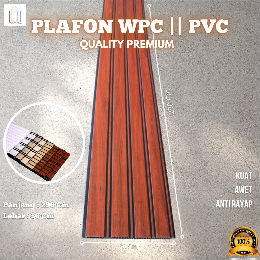Jual PLAFOND WPC|PVC PREMIUM MURAH MOTIF UKURAN 30CM X 2.9M PLAFON ...