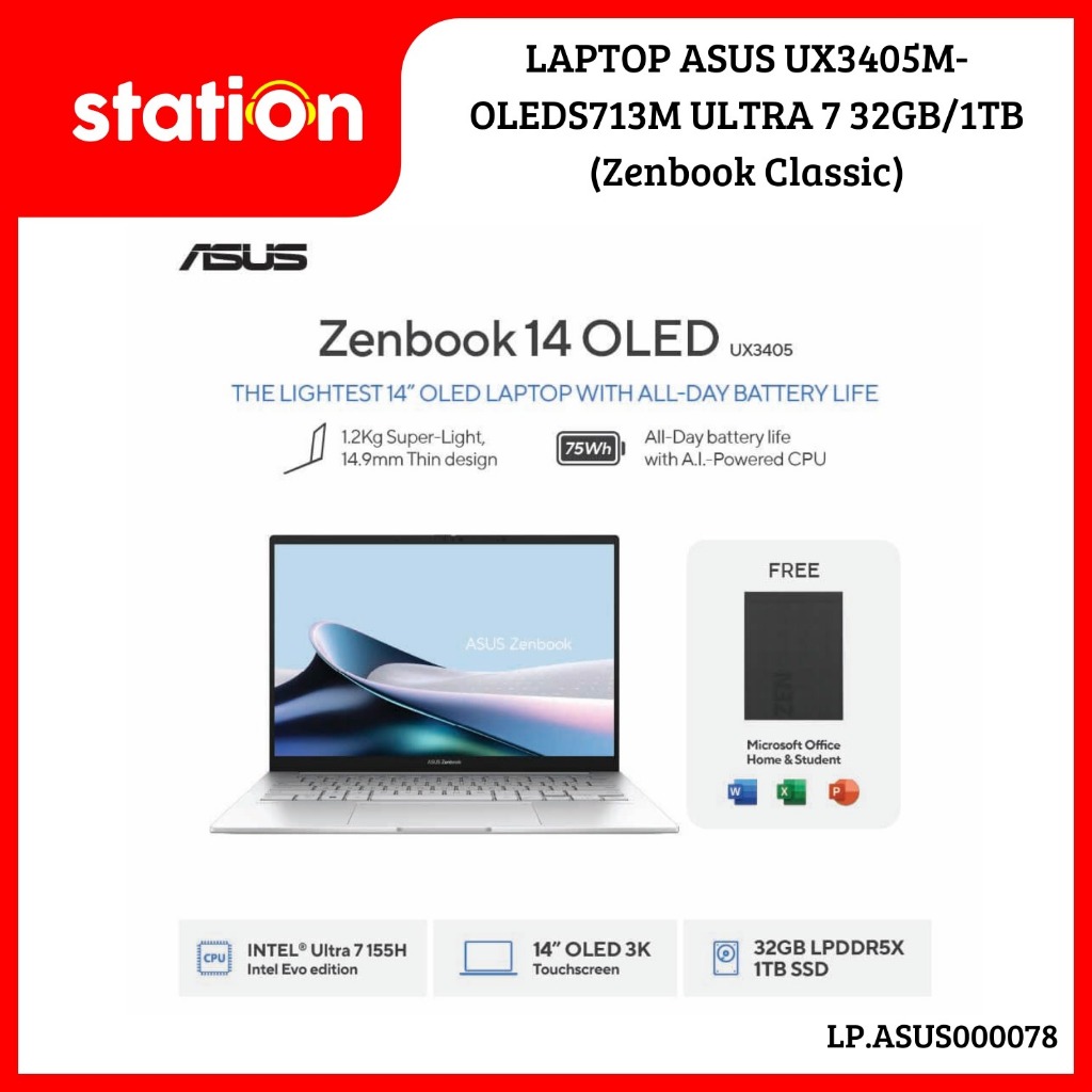 Jual LAPTOP ASUS UX3405M-OLEDS713M ULTRA 7 32GB/1TB | Shopee Indonesia