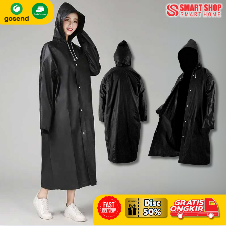 Jual Mantel Jas Hujan Terusan Pakai Topi Ala Korea Portable Raincoat Poncho | Shopee Indonesia