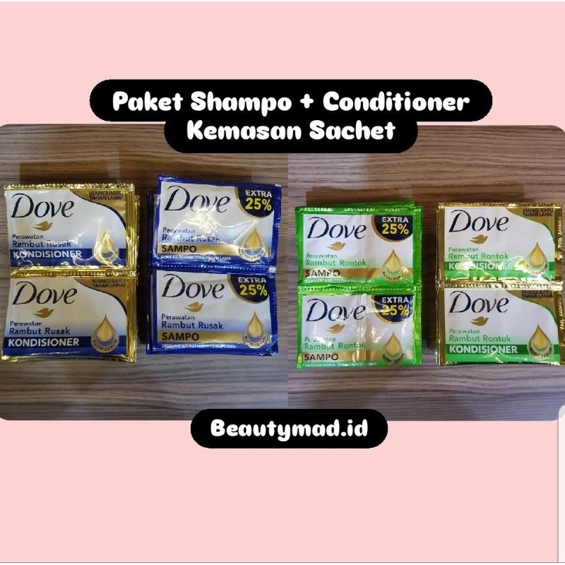 Jual [ DOVE ] Sachet Paket Shampo + Conditioner | Shopee Indonesia