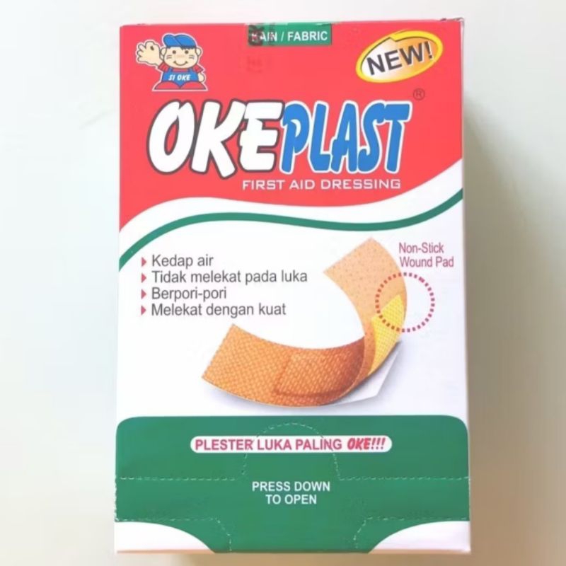 Jual OKEPLAST PLASTER LUKA 1 BOX ISI 100 LEMBAR | Shopee Indonesia