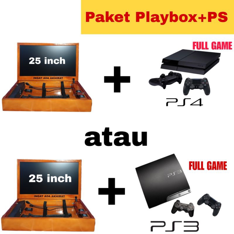 Jual Playbox + PS 4 dan PS 3 hen 500 gb (2 stik ps) | Shopee Indonesia