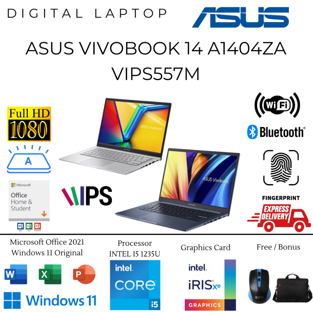 Jual ASUS Vivobook 14 A1404ZA VIPS557M/558 Intel Core i5 1235U RAM 16GB ...