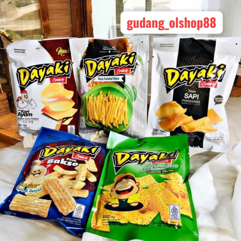 Jual [GOS] DAYAKI SNACK 5 RASA / 1 Pack isi 10 Pcs RUMPUT LAUT SAPI ...
