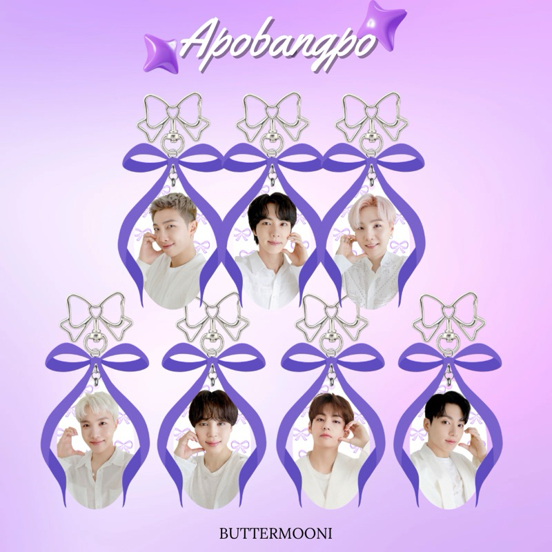 Jual APOBANGPO BTS Purple Ribbon Keychain Collection | Shopee Indonesia