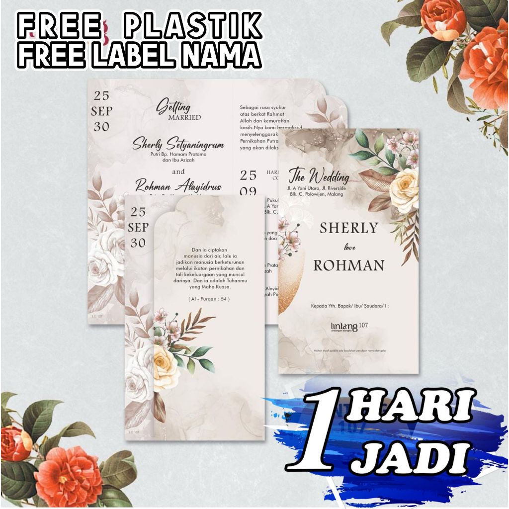 Jual CETAK UNDANGAN PERNIKAHAN LINTANG 107 EXPRESS SEHARI JADI | Shopee ...