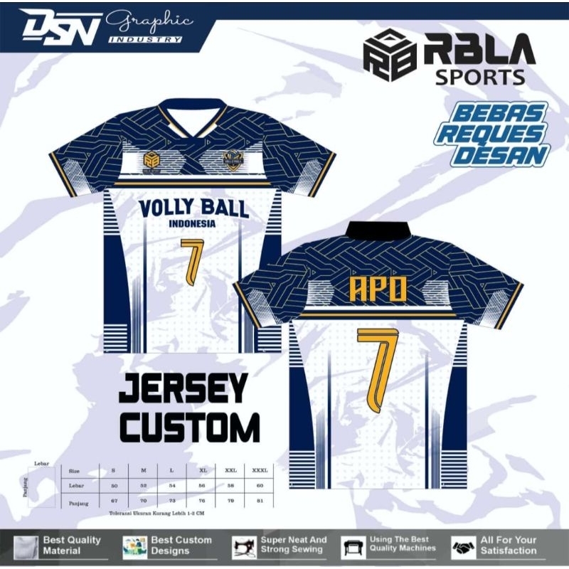 Jual jersey/baju voly full printing custom | Shopee Indonesia