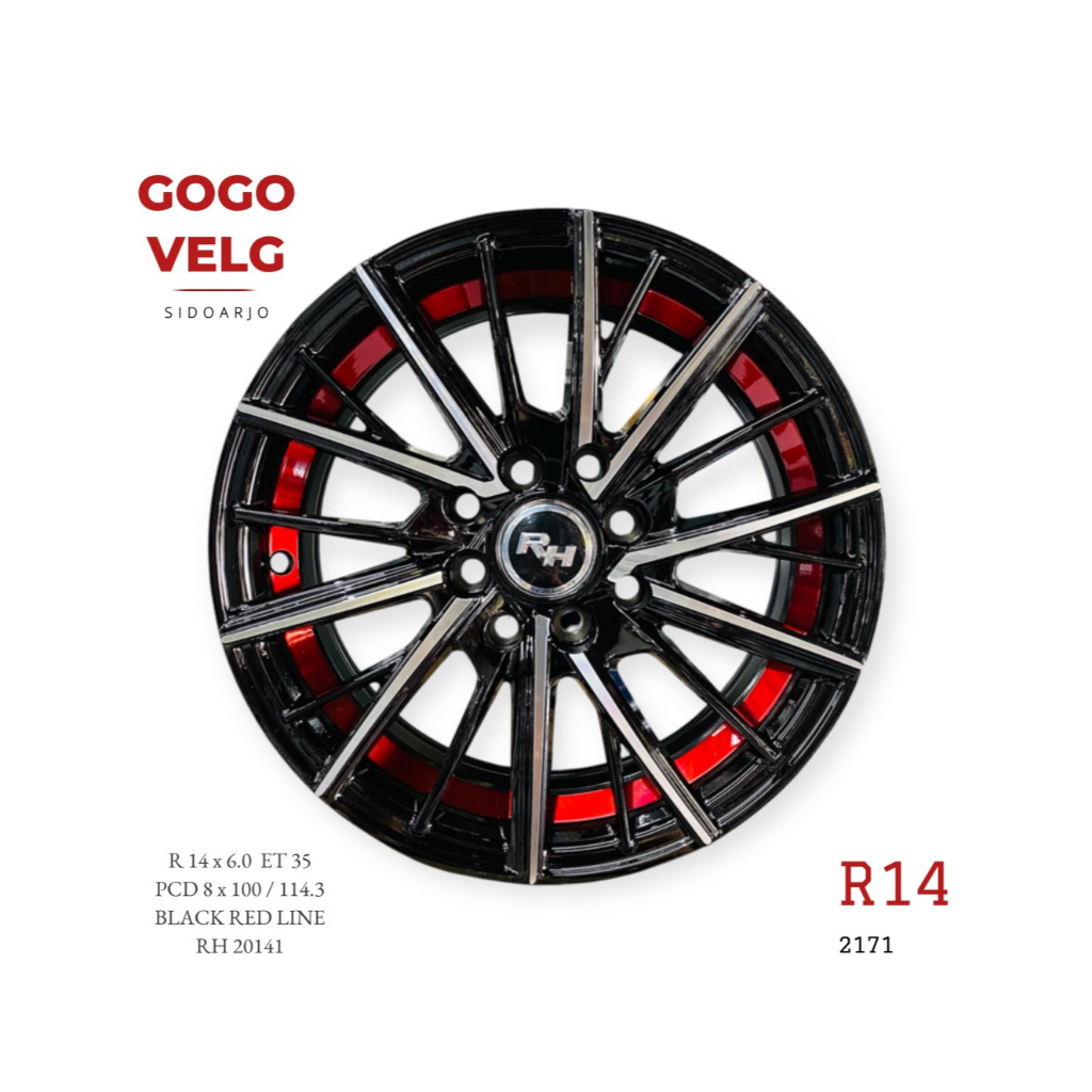 Jual Velg Mobil Ring 14 Racing RH 20141 lebar 6 ET35 PCD 4X100/114,3 ...