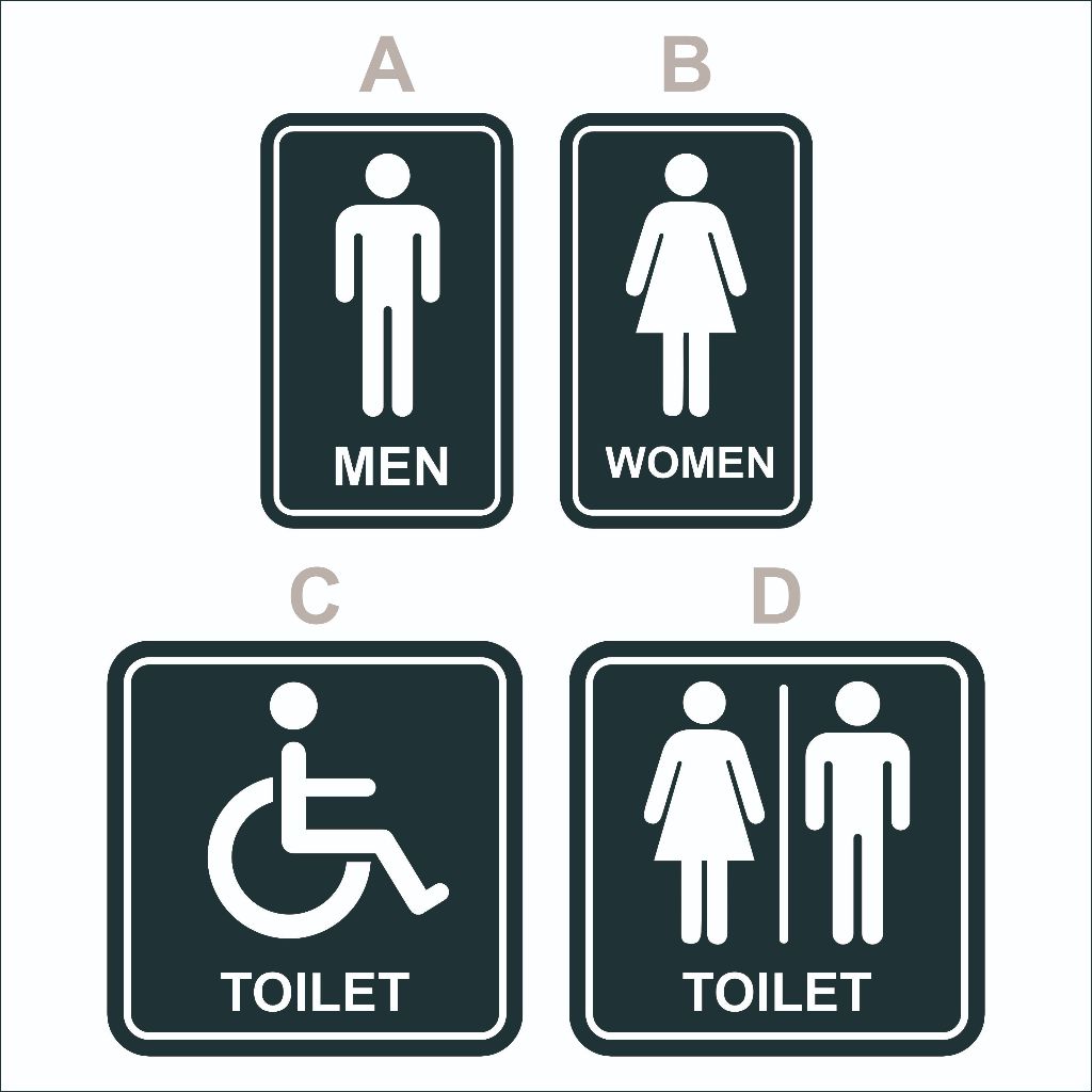 Jual AKRILIK SIGN LOGO / TULISAN TOILET BERBAGAI MODEL (AKRILIK HITAM ...