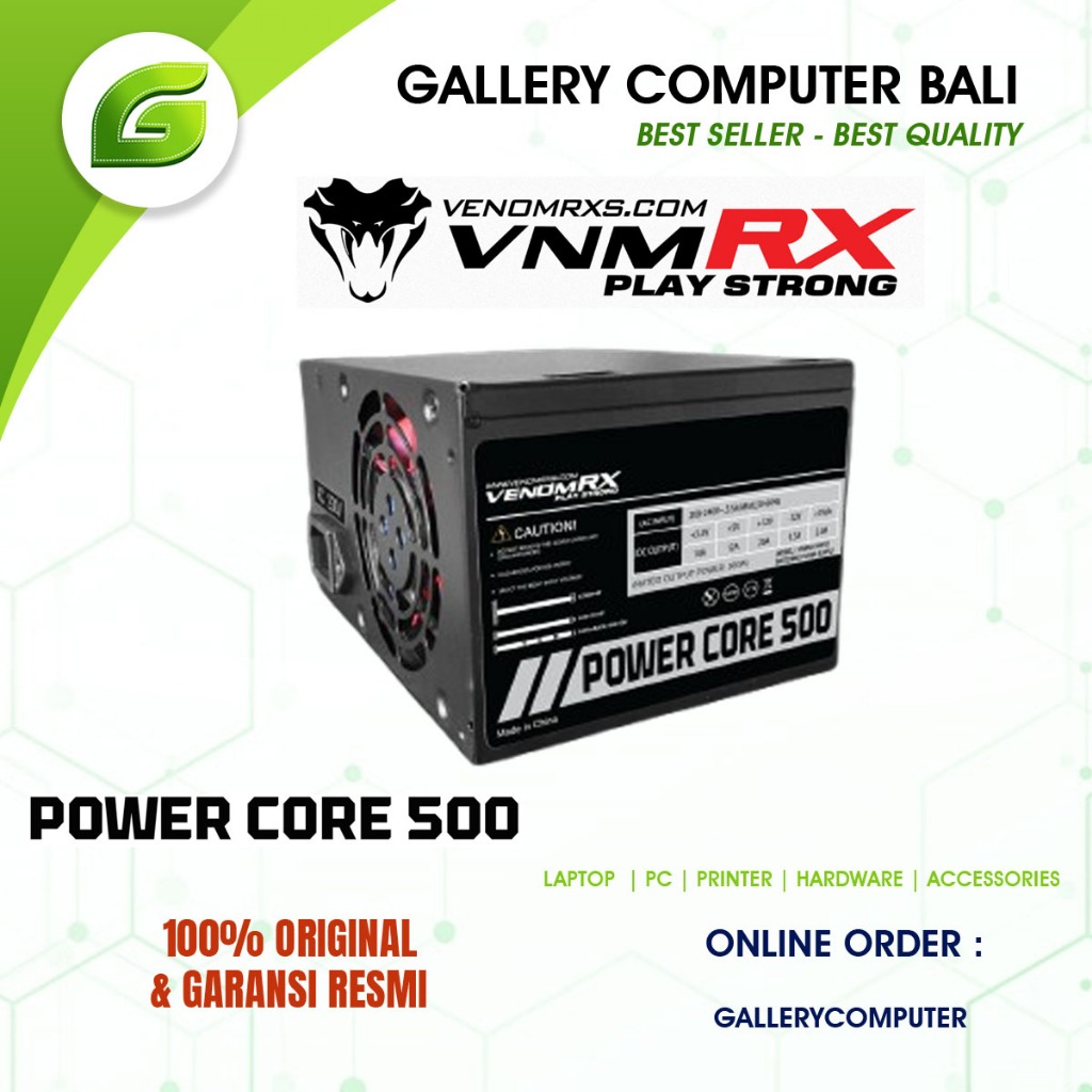 Jual power supply venom rx power core 500 300watt 80 efficiency | Shopee Indonesia