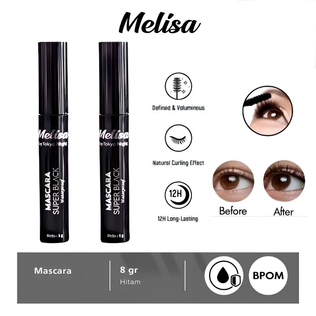 Jual Maskara Melisa Super Black Waterproof Terbaru - Lasting | Shopee ...