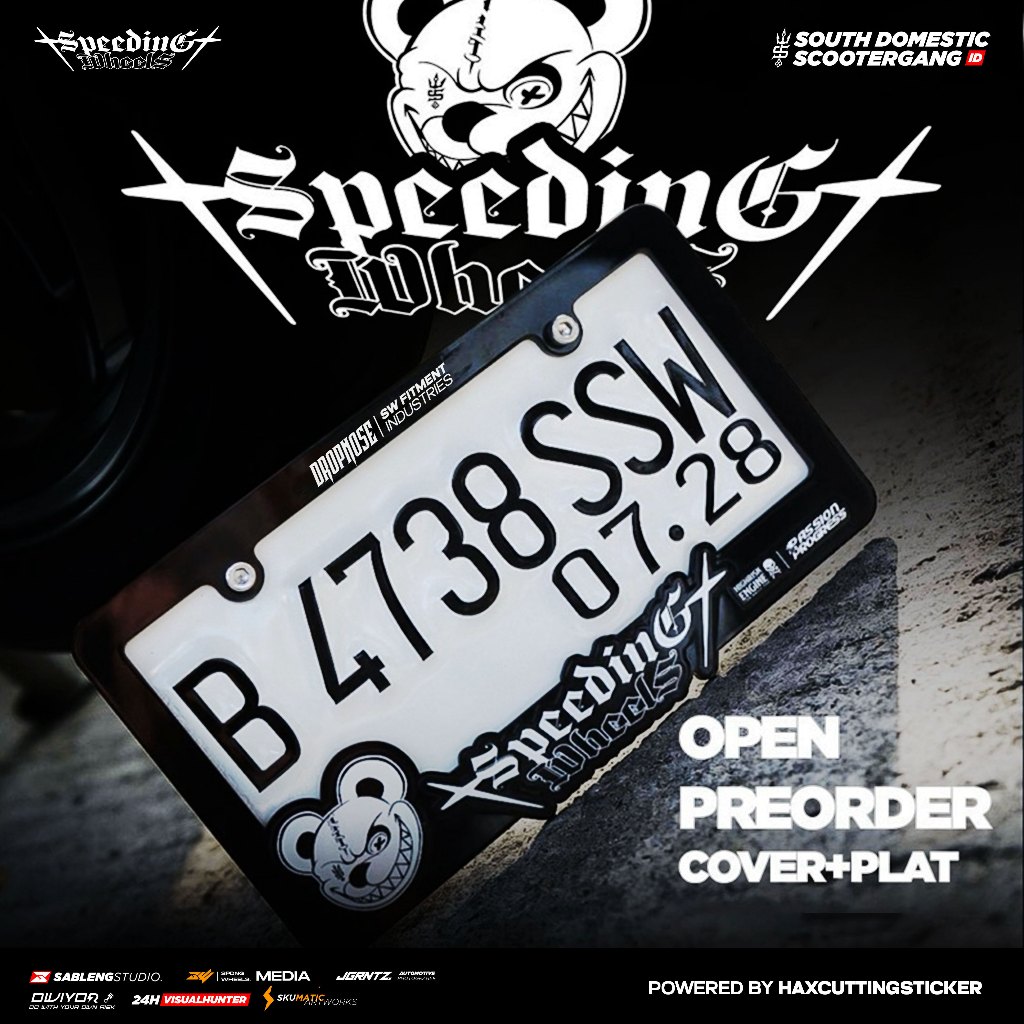 Jual Frame Plat Nomor Motor Original Acc SPEEDINGWHEELS | Shopee Indonesia