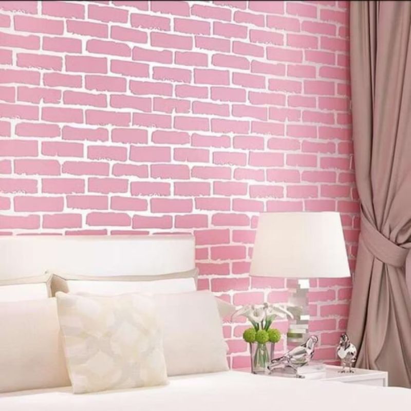 Jual WALLPAPER DINDING RUANG//WALLPAPER STICKER MOTIF BATA PINK LIST ...