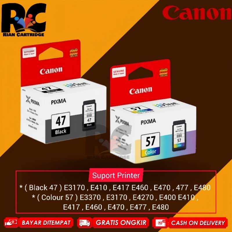 Jual Tinta Cartridge Canon 47/57 Untuk Printer Canon E400,E410,E460 ...