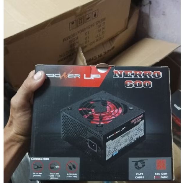 Jual PSU 600 watt 3 Power Up NERRO 600 with RED COLOR FAN 12cm | Shopee ...